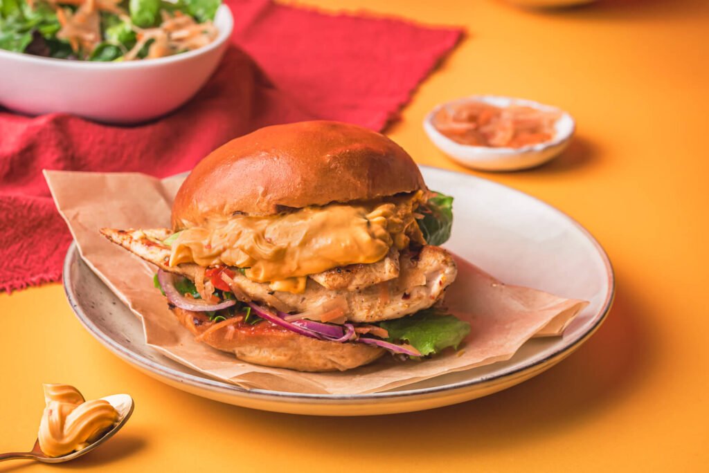BBQ Chicken Burger with Sriracha Squeeze | Primula